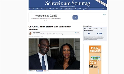 Die Ehe von CS-Chef Tidjane Thiam ist am Ende